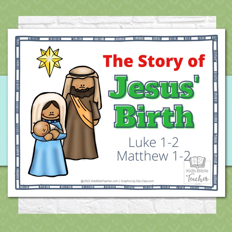 Story of Jesus Birth Posters Teaching Cards, Nativity Christmas Bible ...