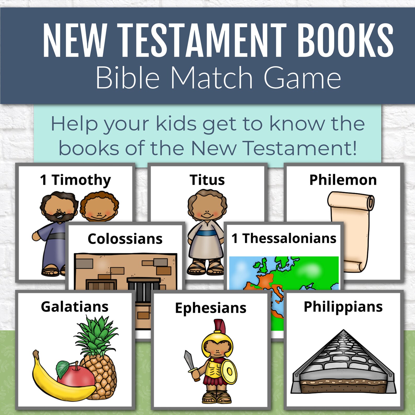 New Testament Bible Matching Game, Bible Elementary Sunday School ...