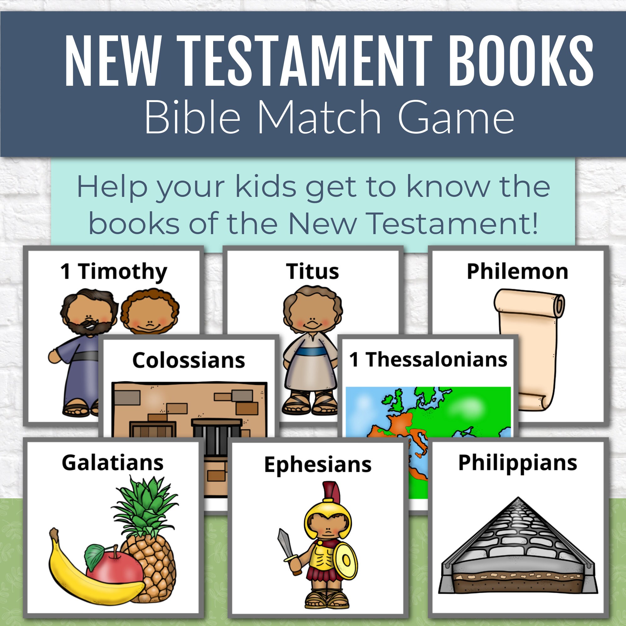 New Testament Bible Matching Game Bible Elementary Sunday - Etsy