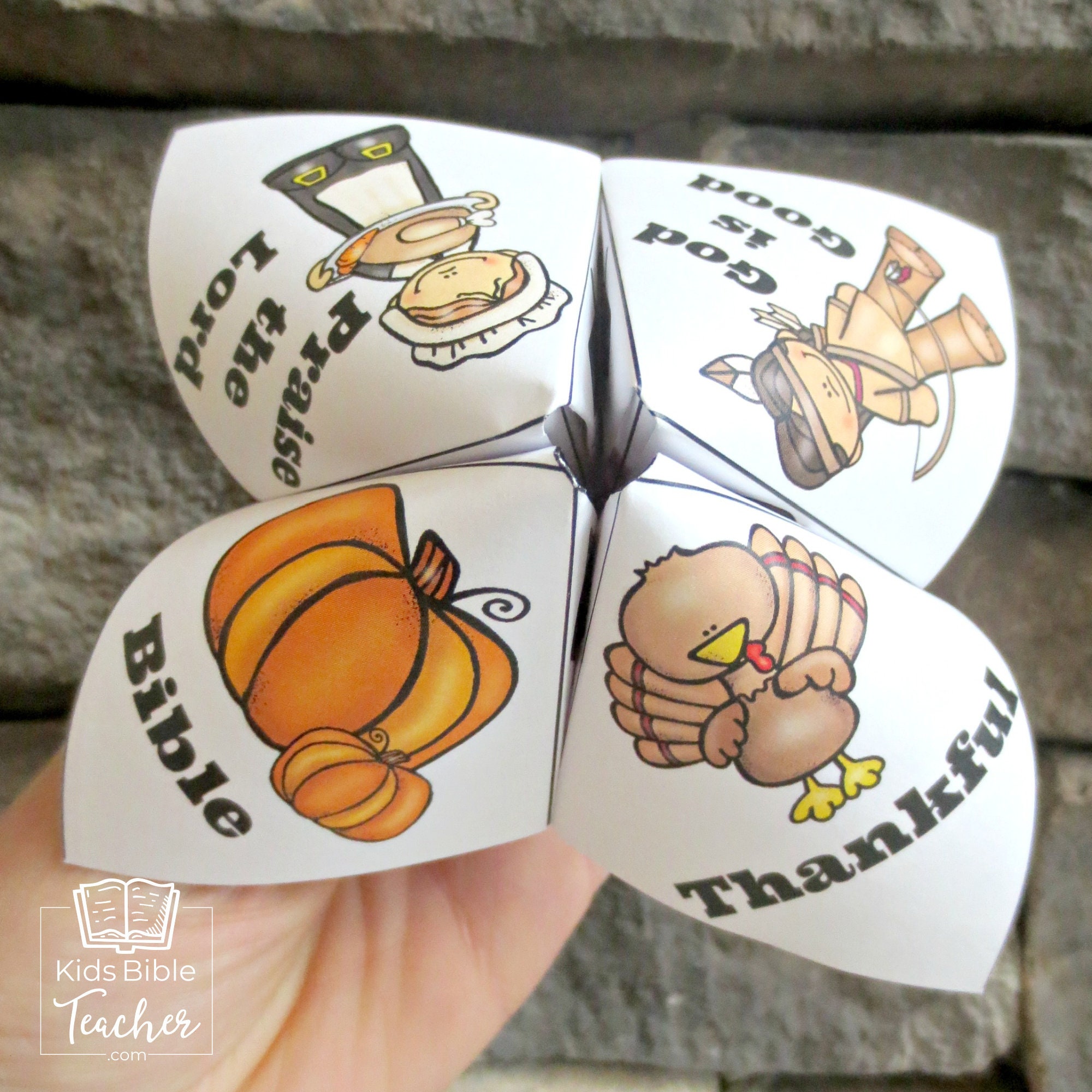 Thanksgiving Bible Cootie Catcher Craft Christian Kid Finger Puzzle ...