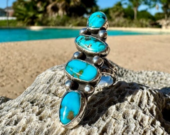Turquoise Statement Ring / Sleeping Beauty Turquoise / Southwestern Ring/ Boho Ring / Statement ...