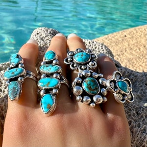 Turquoise Statement Ring / Sleeping Beauty Turquoise / Southwestern Ring/ Boho Ring / Statement ...