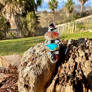 Turquoise, Petrified Palm Wood With Natural Rough Faceted Red Orange ...