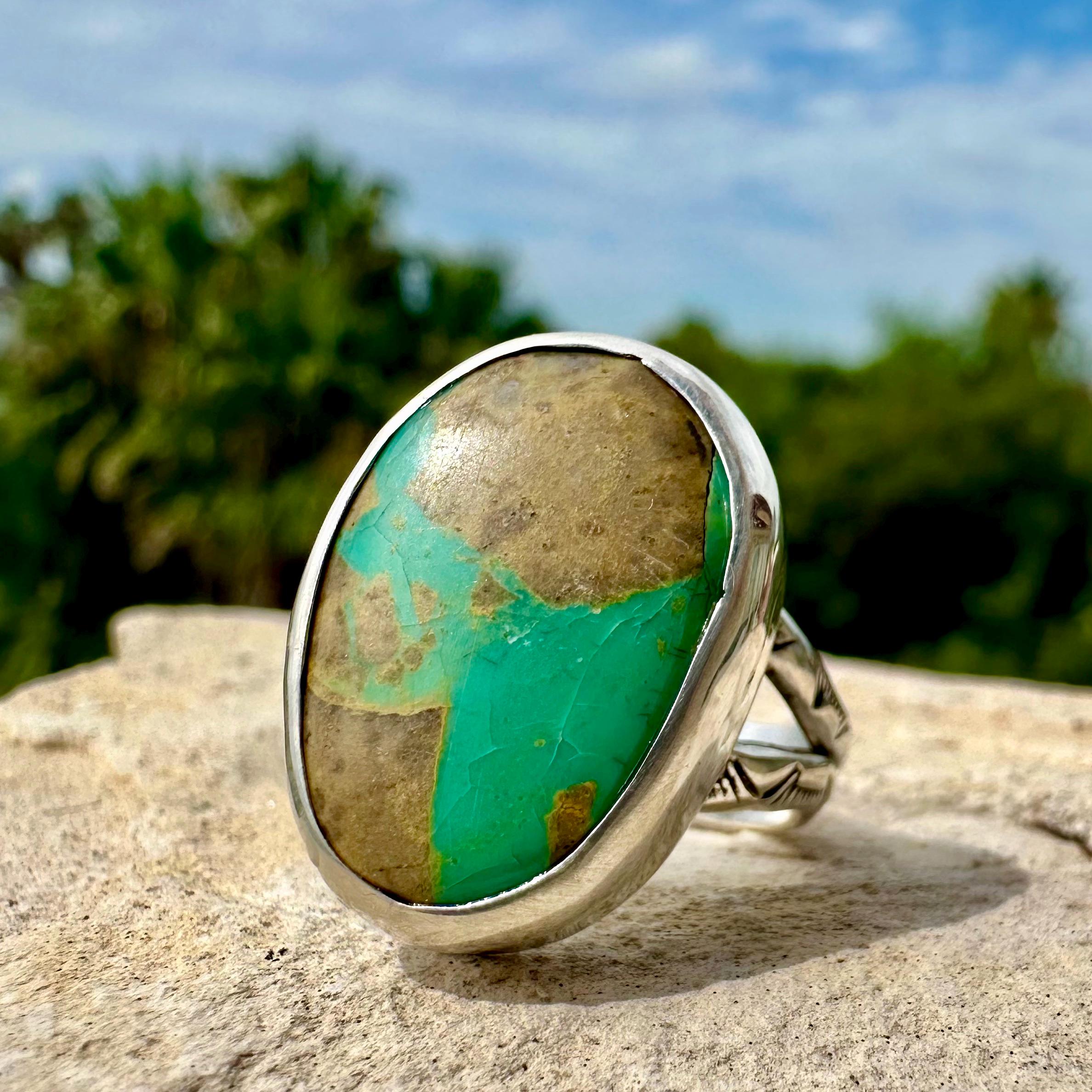 Alacran Turquoise Statement Ring / Natural Turquoise / Southwestern ...