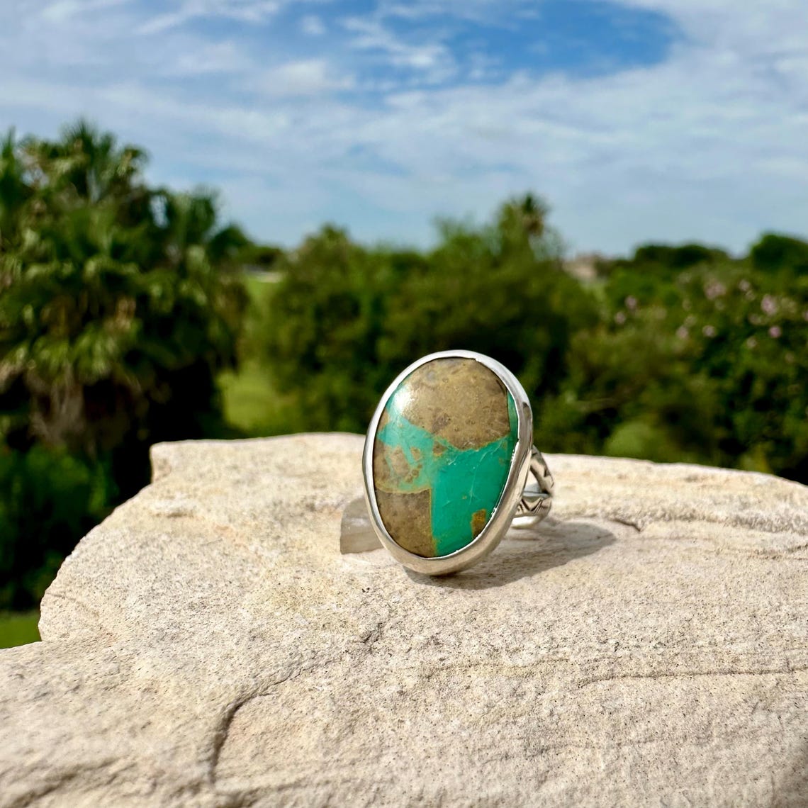Alacran Turquoise Statement Ring / Natural Turquoise / Southwestern ...