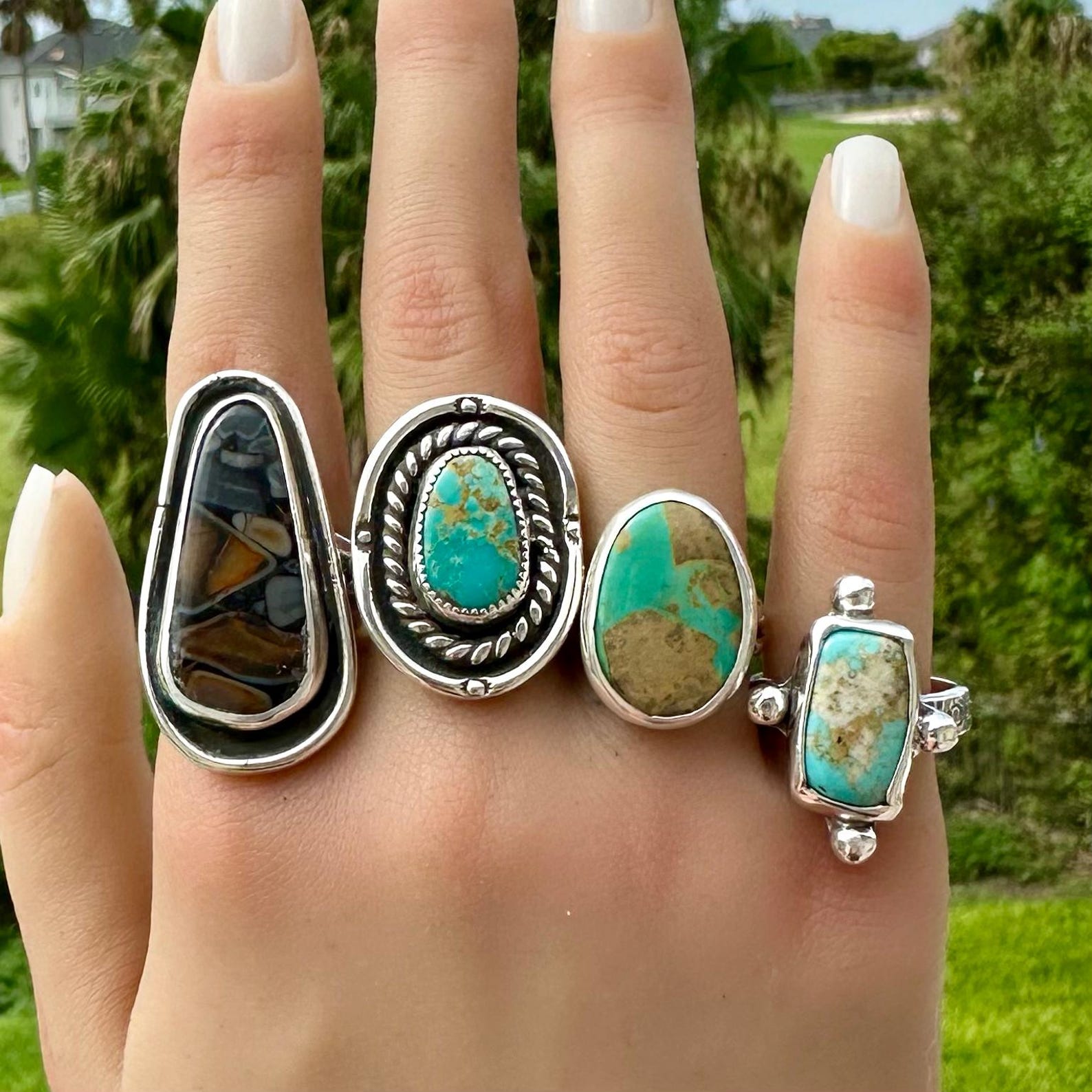 Alacran Turquoise Statement Ring / Natural Turquoise / Southwestern ...