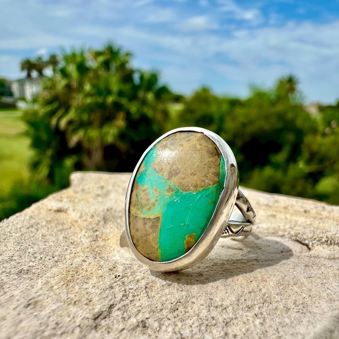 Alacran Turquoise Statement Ring / Natural Turquoise / Southwestern ...