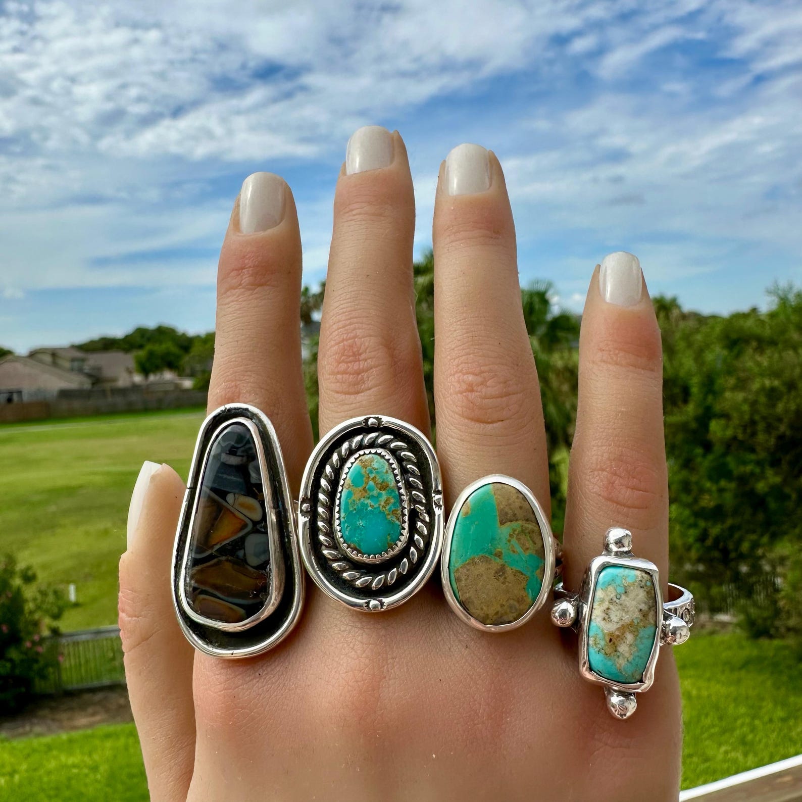 Alacran Turquoise Statement Ring / Natural Turquoise / Southwestern ...