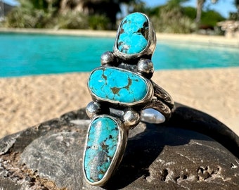 Turquoise Statement Ring / Sleeping Beauty Turquoise / Southwestern ...