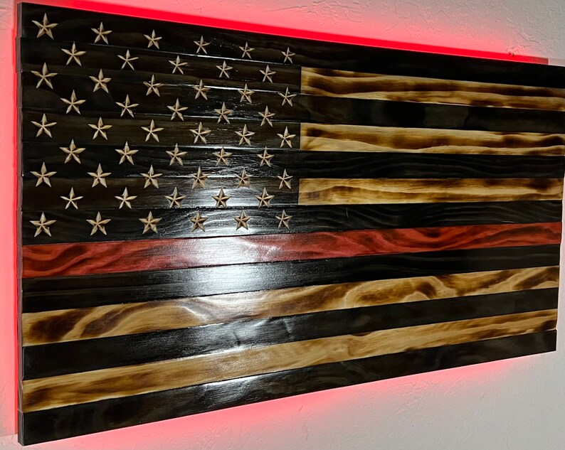 Burned Wood American Flag - Etsy