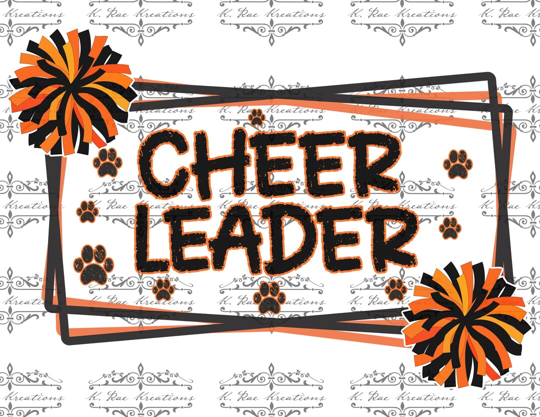 Cheer Leader PNG for Sublimation, Cheer Digital Download, Orange and ...