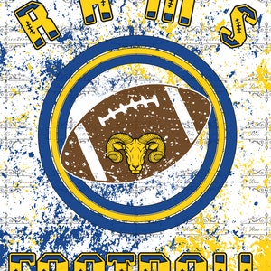 Rams Football PNG for Sublimation, Rams Blue and Yellow Digital ...