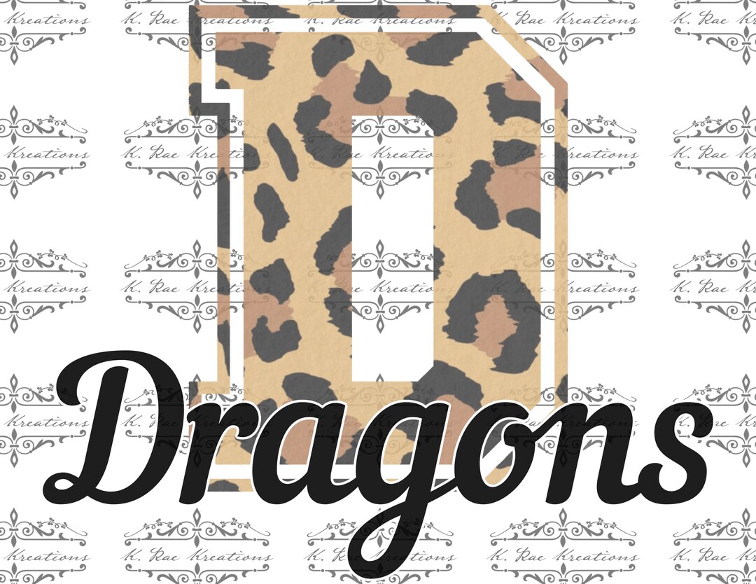 Dragons Leopard Print Mascot: School Spirit PNG (digital Download) - Etsy