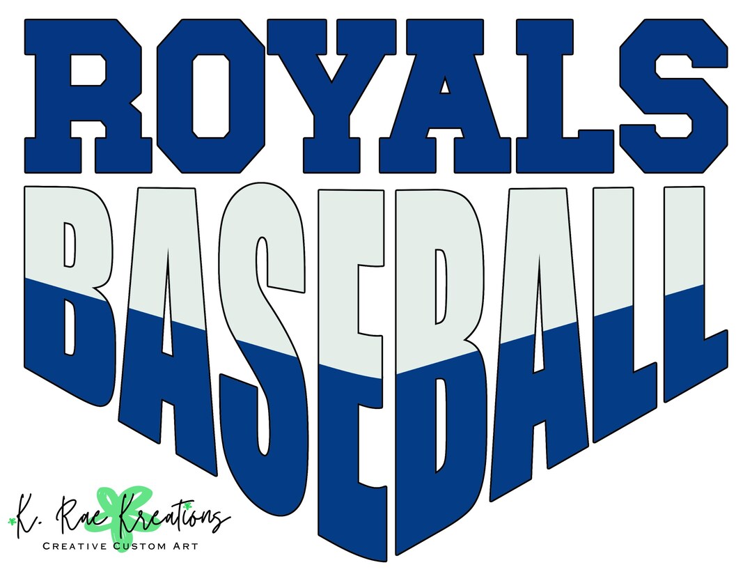 Royals Baseball PNG: White and Blue Team Design (digital Download) - Etsy