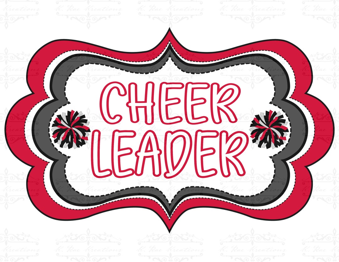 Cheer Leader PNG for Sublimation, Cheer Digital Download, Red and Black ...