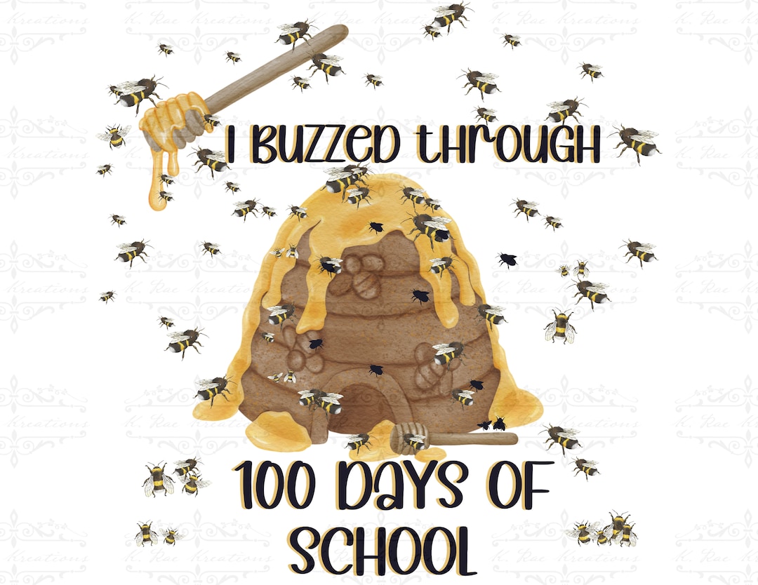 100 Days of School PNG: Honey Bee Digital Design (digital Download) - Etsy