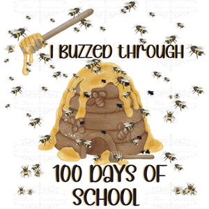 100 Days of School PNG: Honey Bee Digital Design (digital Download) - Etsy