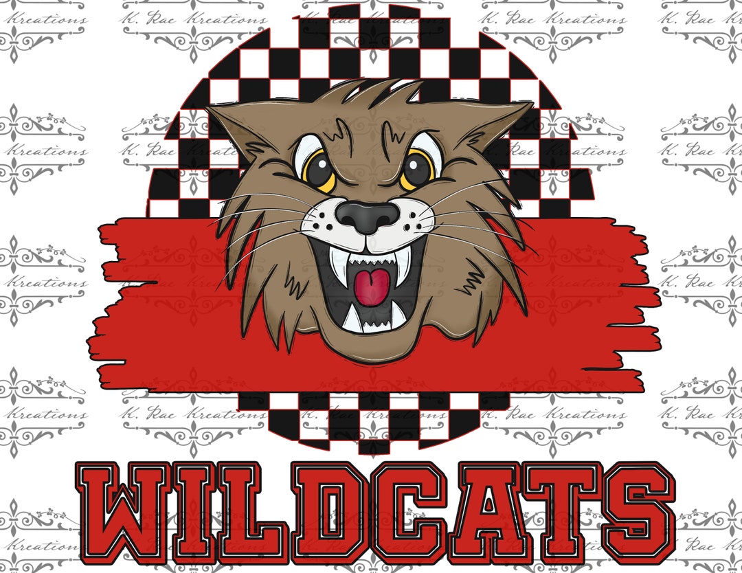 Wildcats PNG for Sublimation, Red and Black Wildcat Team Spirit Digital ...