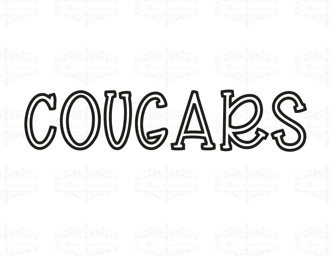 Cougars Outline PNG: Team Spirit Design (digital Download) - Etsy