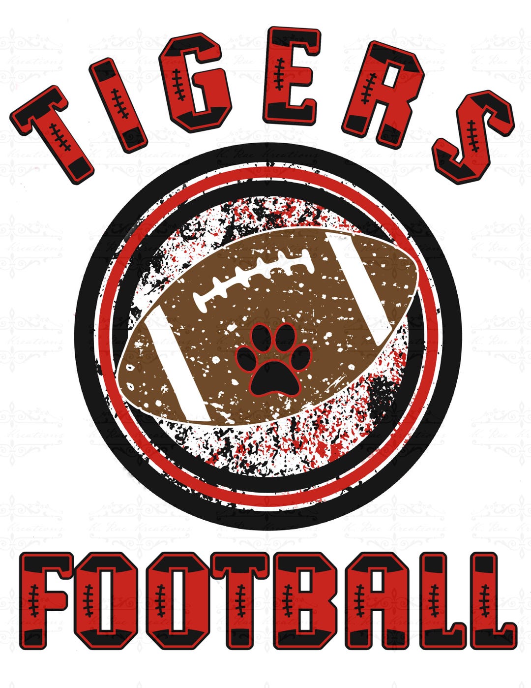 Tigers Football PNG: Red and Black Team Spirit (digital Download) - Etsy