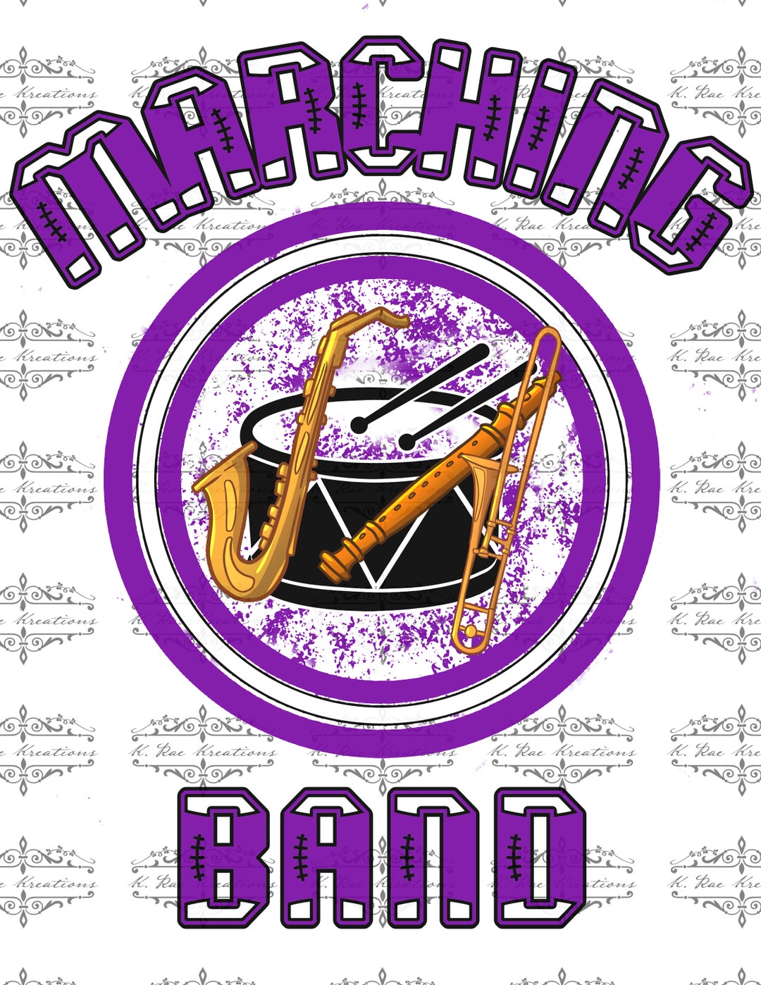 Marching Band PNG: Purple & White Team Spirit (digital Download) - Etsy