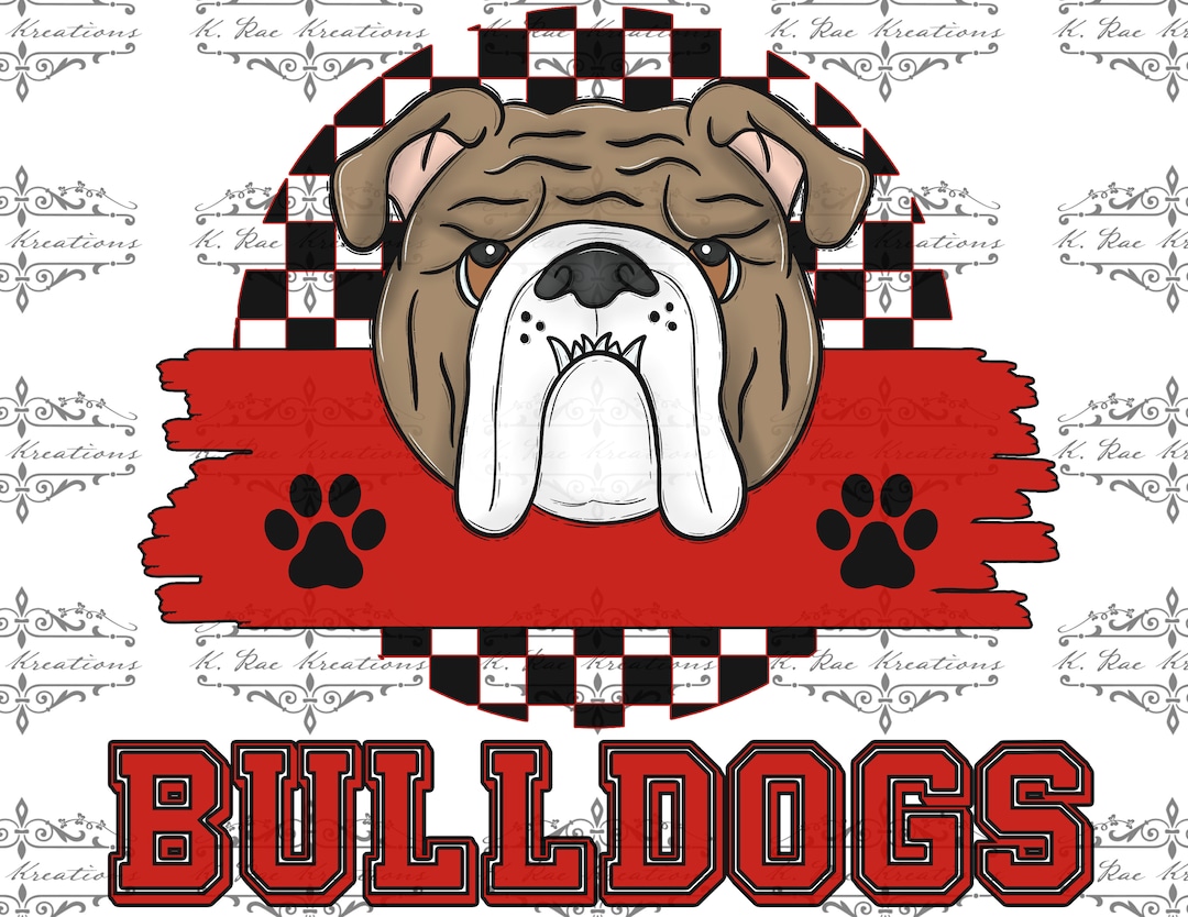 Bulldogs Black and Red PNG for Sublimation, Team Colors Digital ...