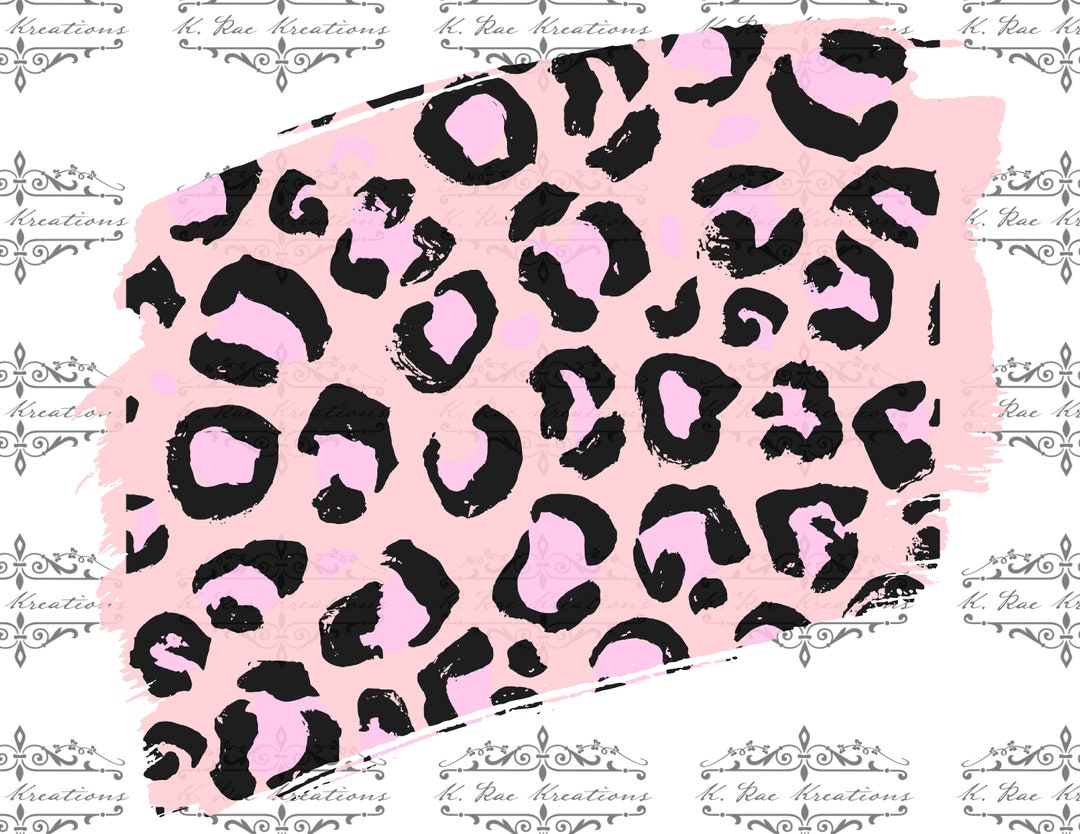 Pink Leopard Brushstroke PNG: Sublimation Background (digital Download ...
