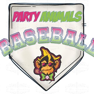 Party Animals Baseball PNG: Savannah Banana Tees Design (digital ...