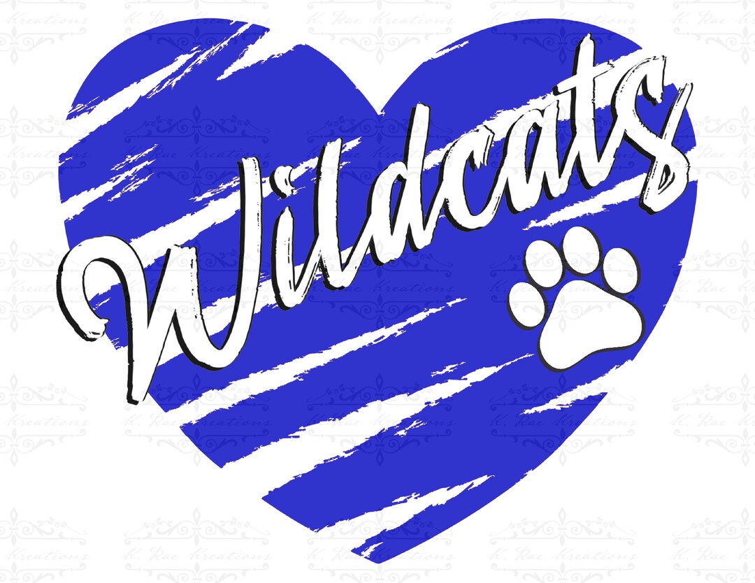 Wildcats PNG for Sublimation, Blue and White Team Spirit Digital ...