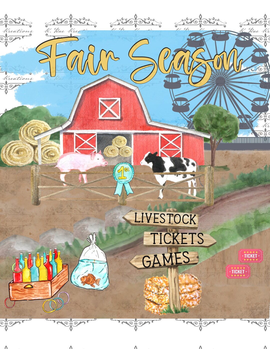 Fair Season PNG for Sublimation, County Fair Digital Download, Fair ...