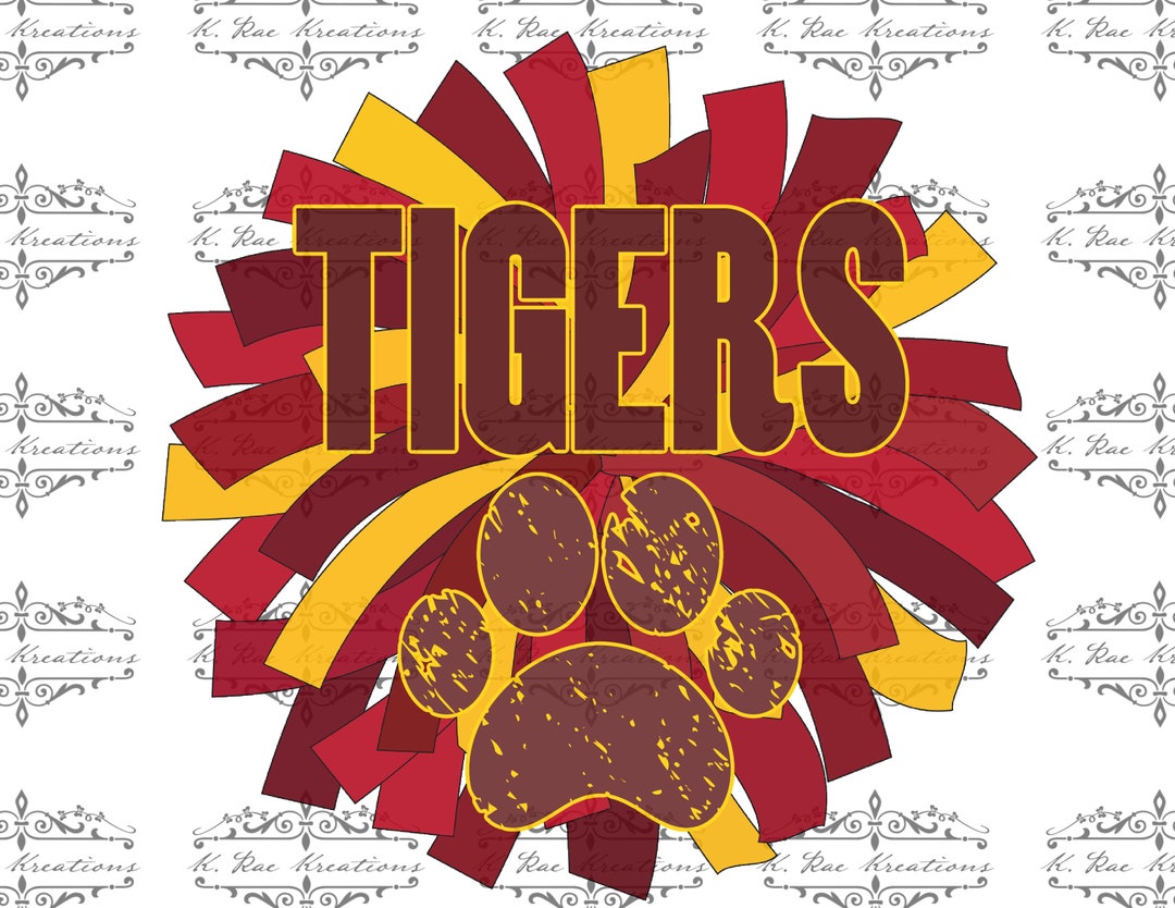 Tiger Pride Cheer PNG: Maroon and Gold Paw Print (digital Download) - Etsy