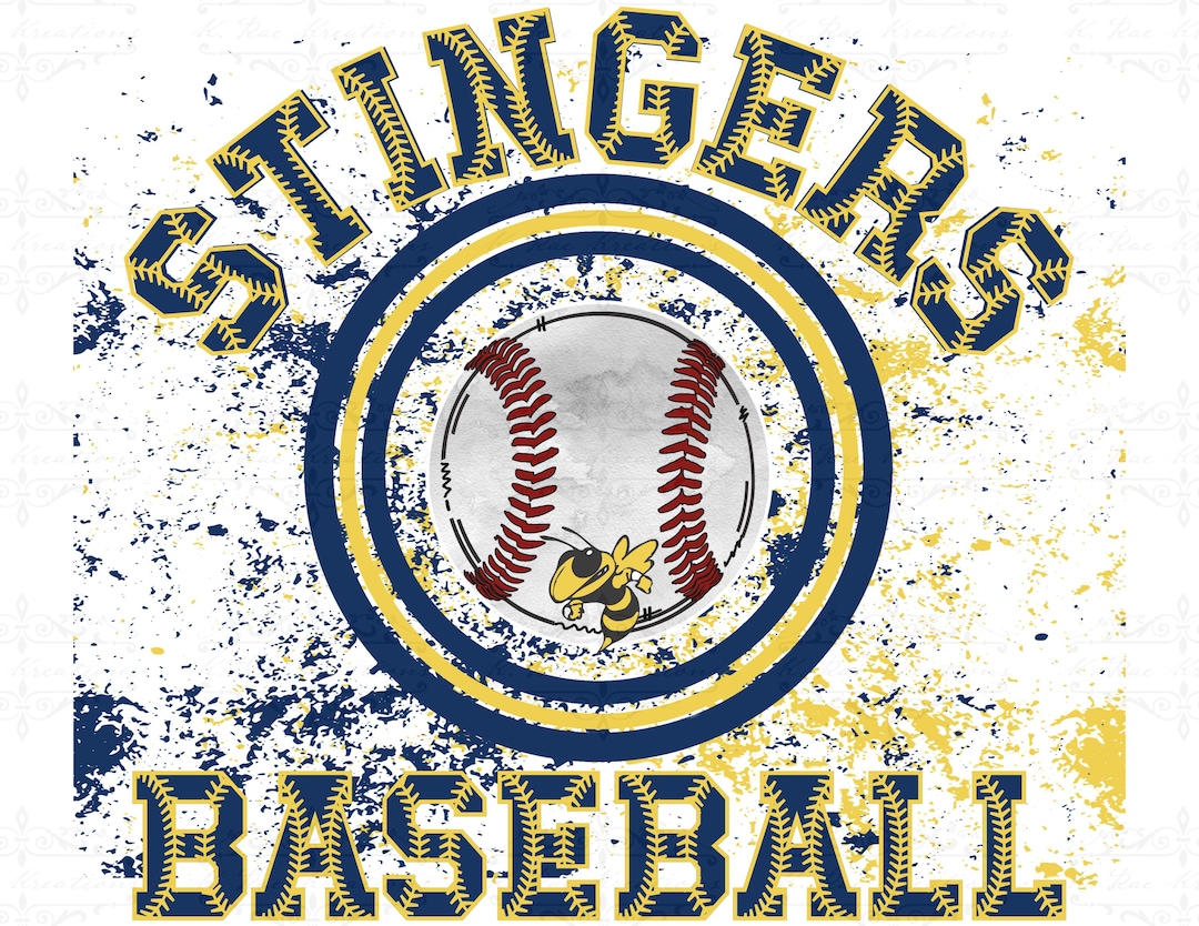 Stingers Baseball PNG for Sublimation, Navy and Gold Team Spirit Design ...