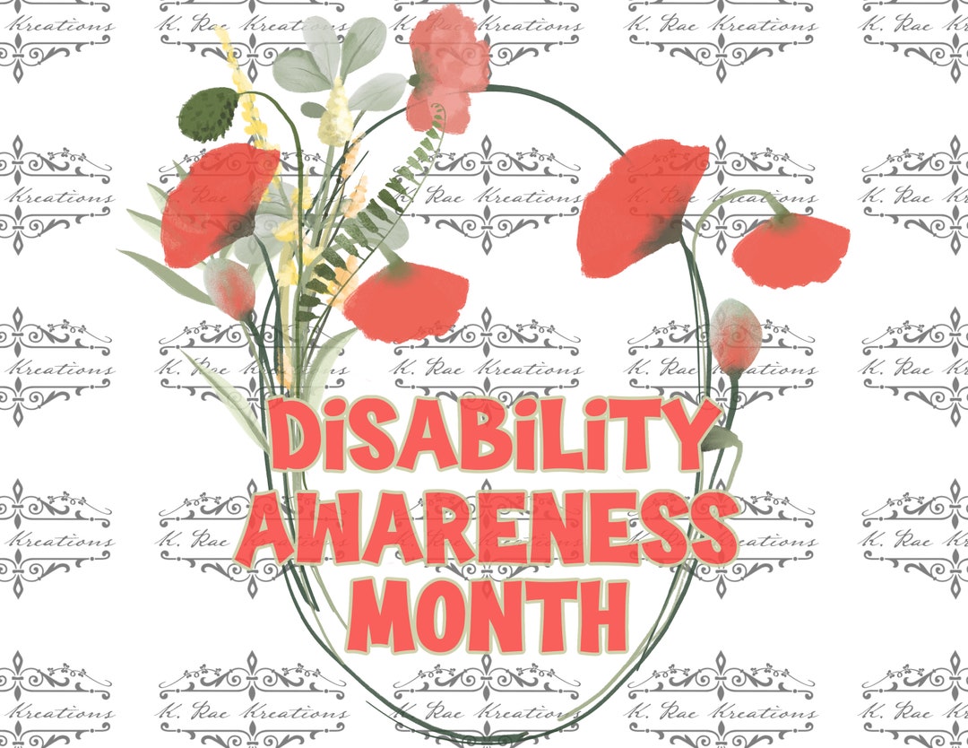 Disability Awareness Month PNG: Floral Support Design (digital Download ...
