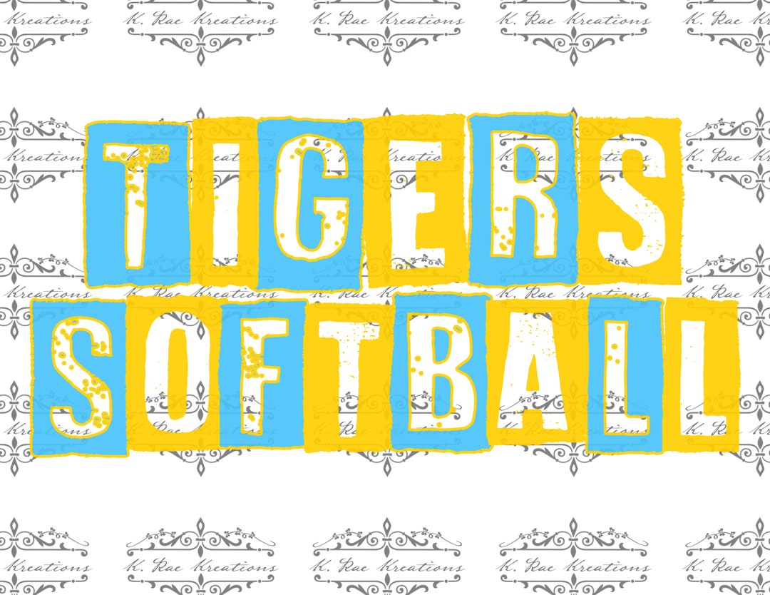 Tigers Softball PNG for Sublimation, Tiger Pride Digital Download, Blue ...