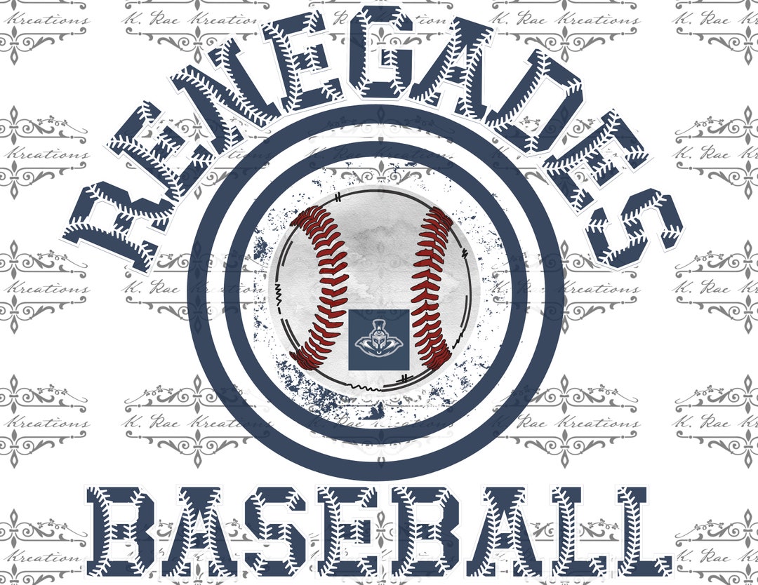 Renegades Baseball PNG for Sublimation, Navy and White Baseball Digital ...