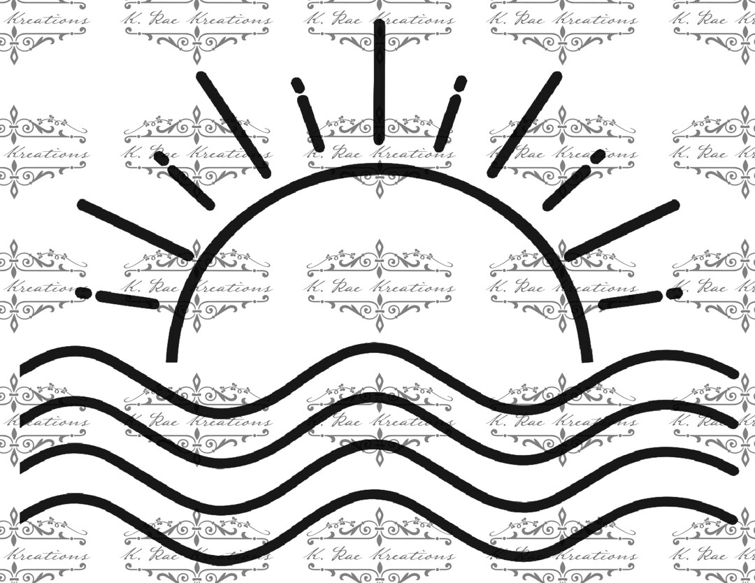 Sunset Over Water SVG + PNG: Tropical Vacation Design (digital Download ...