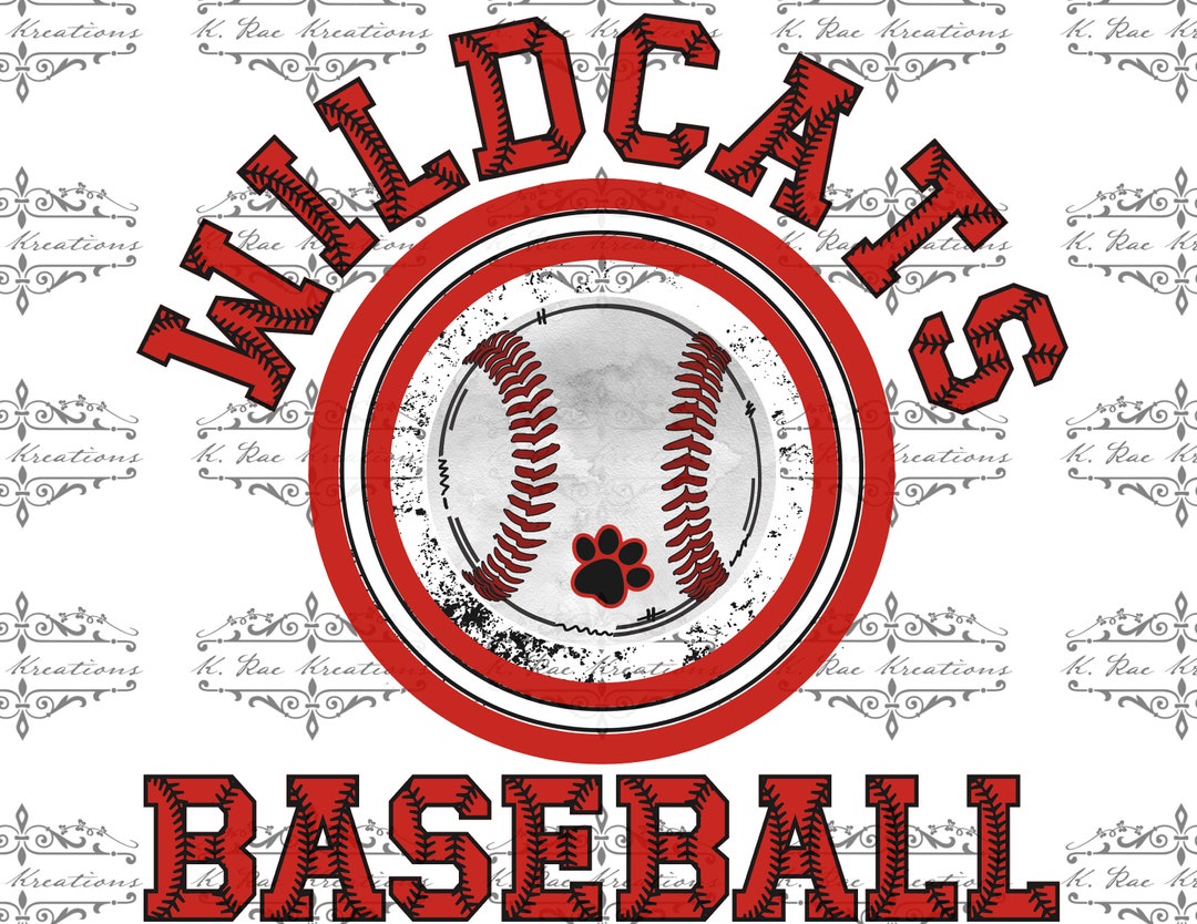 Wildcats Baseball PNG: Red, White, and Black Team Spirit (digital ...