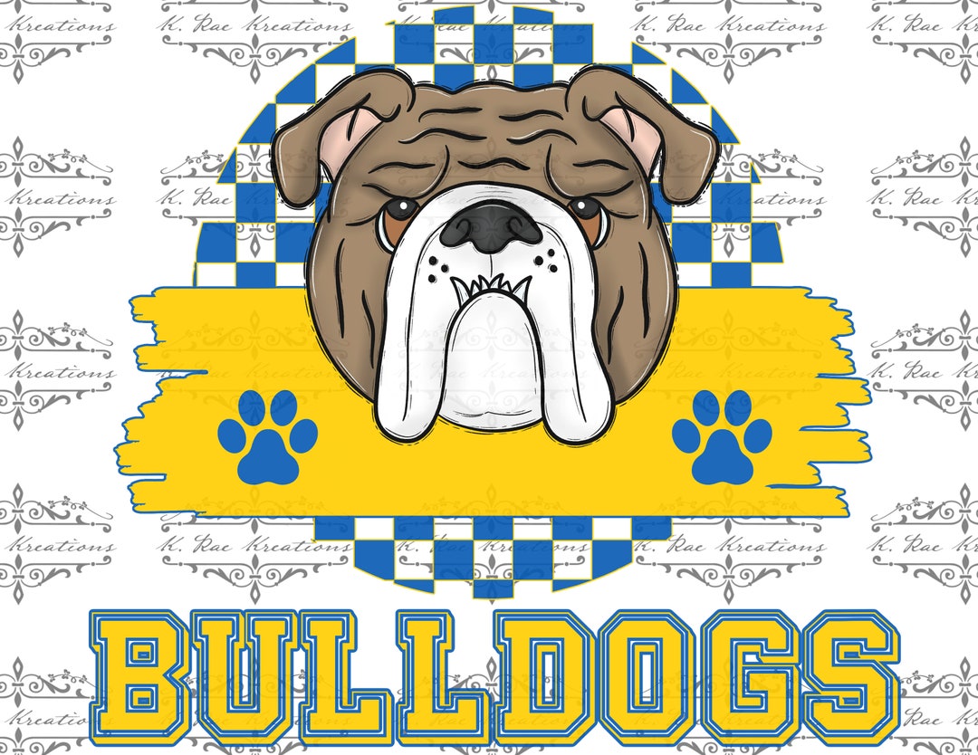 Bulldogs Blue and Yellow PNG for Sublimation, Bulldogs Digital Download ...