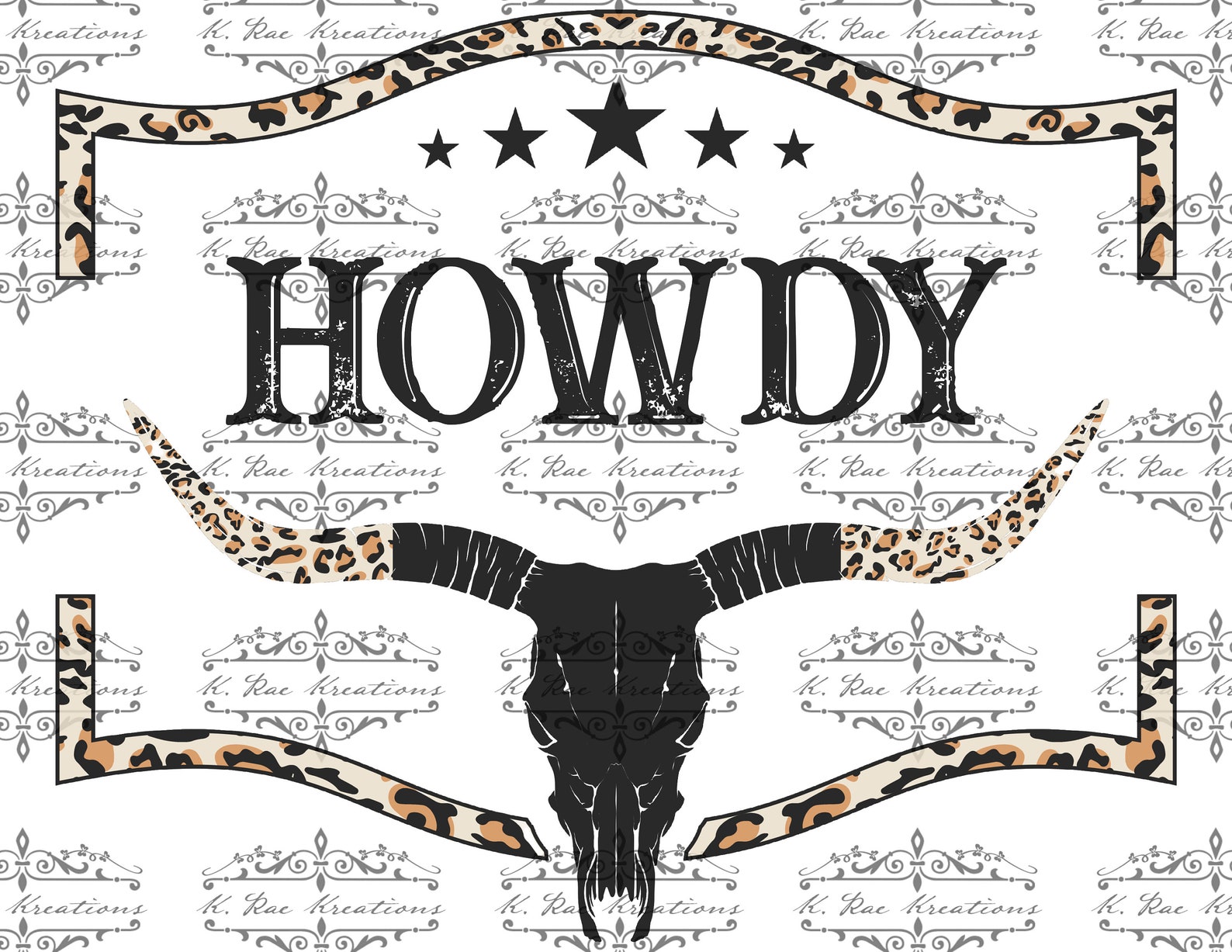 Howdy Bull Skull Leopard PNG Country Western Digital Design - Etsy