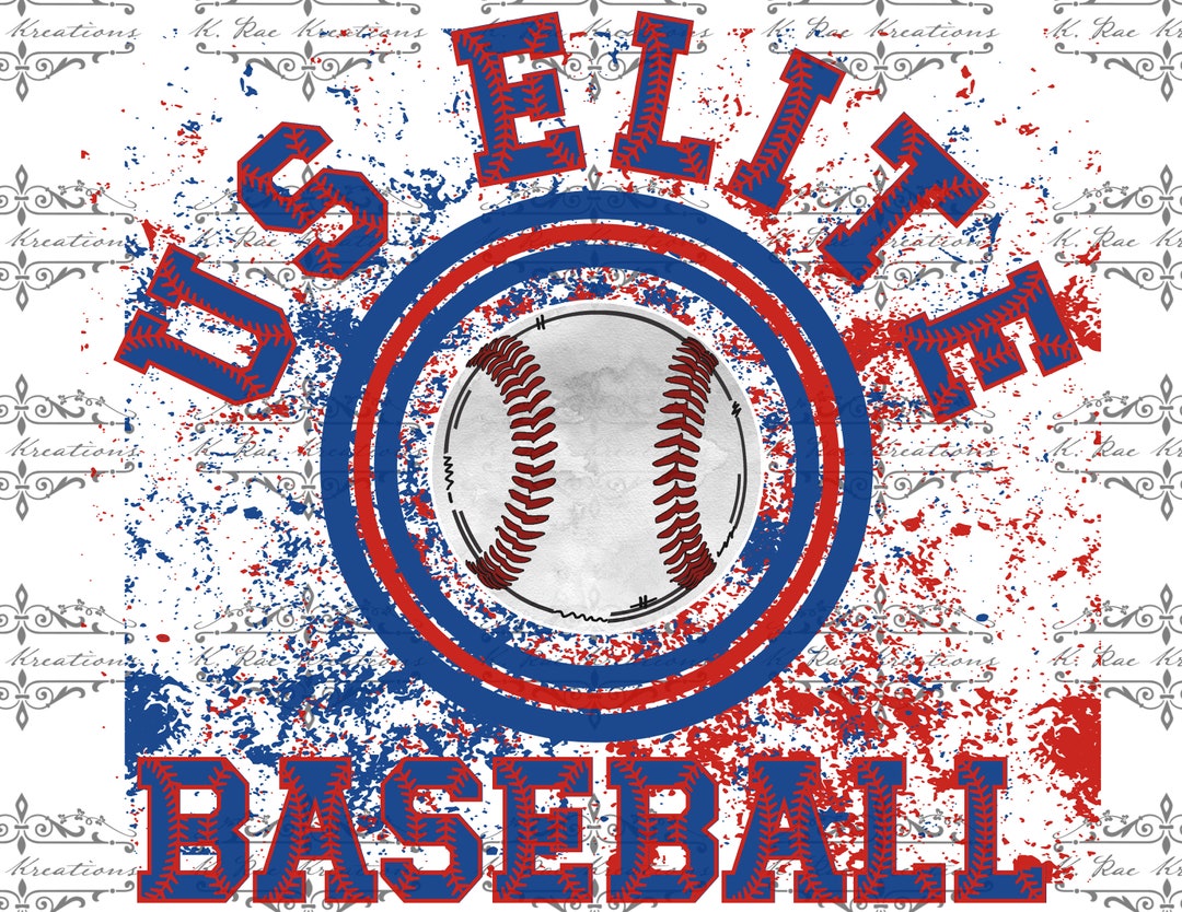 US Elite Baseball PNG: Red, White, and Blue Team Design (digital ...