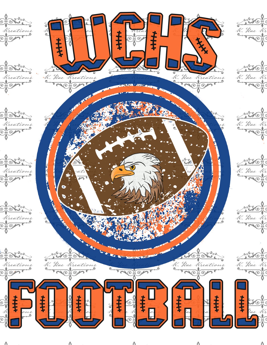 WCHS Eagles Football PNG: Blue and Orange School Spirit (digital ...