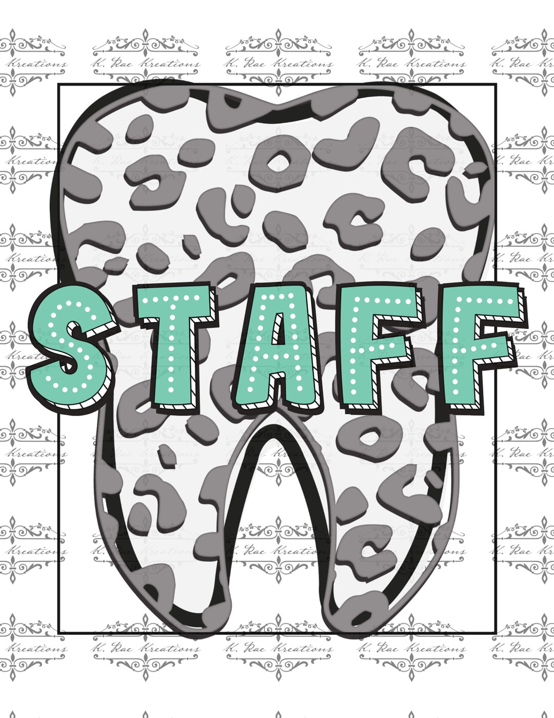 Dental Staff Leopard Tooth PNG: Sublimation Design (digital Download ...