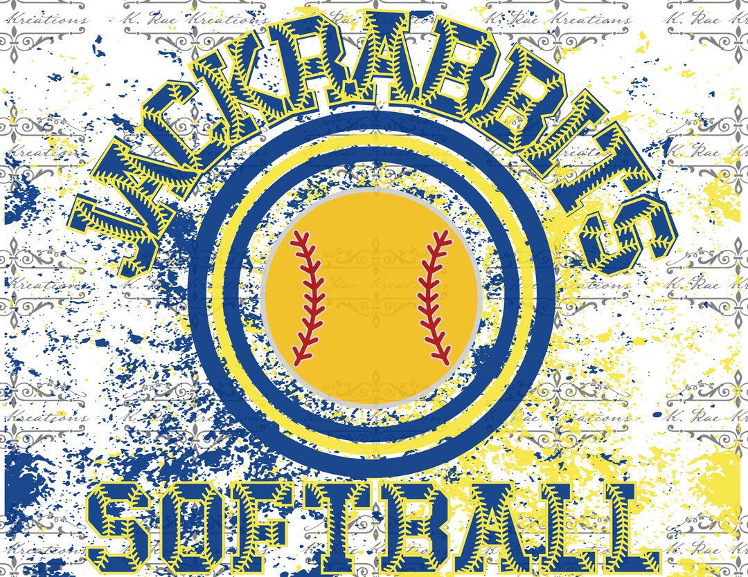 Jackrabbit Softball PNG: Blue & Yellow Team Design (digital Download ...