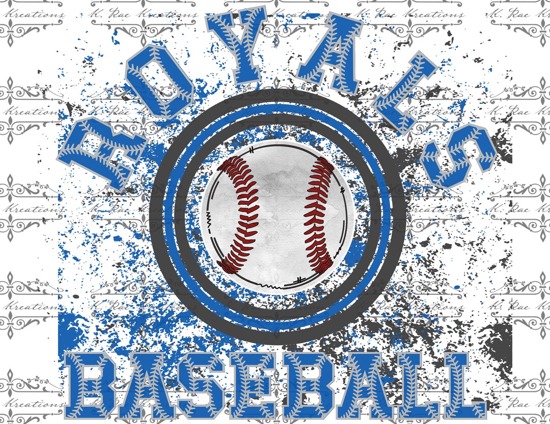 Royals Baseball PNG: Blue & Gray Splatter Design (digital Download) - Etsy
