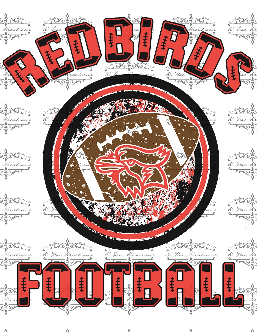 Redbirds Football PNG: School Mascot Sublimation (digital Download) - Etsy