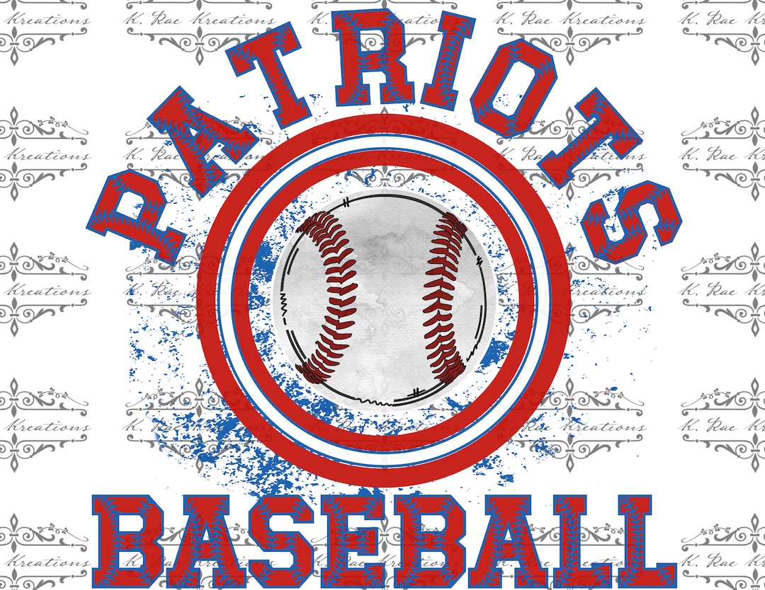 Patriots Baseball PNG for Sublimation, Blue, Red, and White Baseball ...