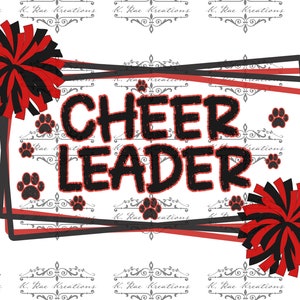 Cheer Leader PNG for Sublimation, Cheer Digital Download, Red and Black ...