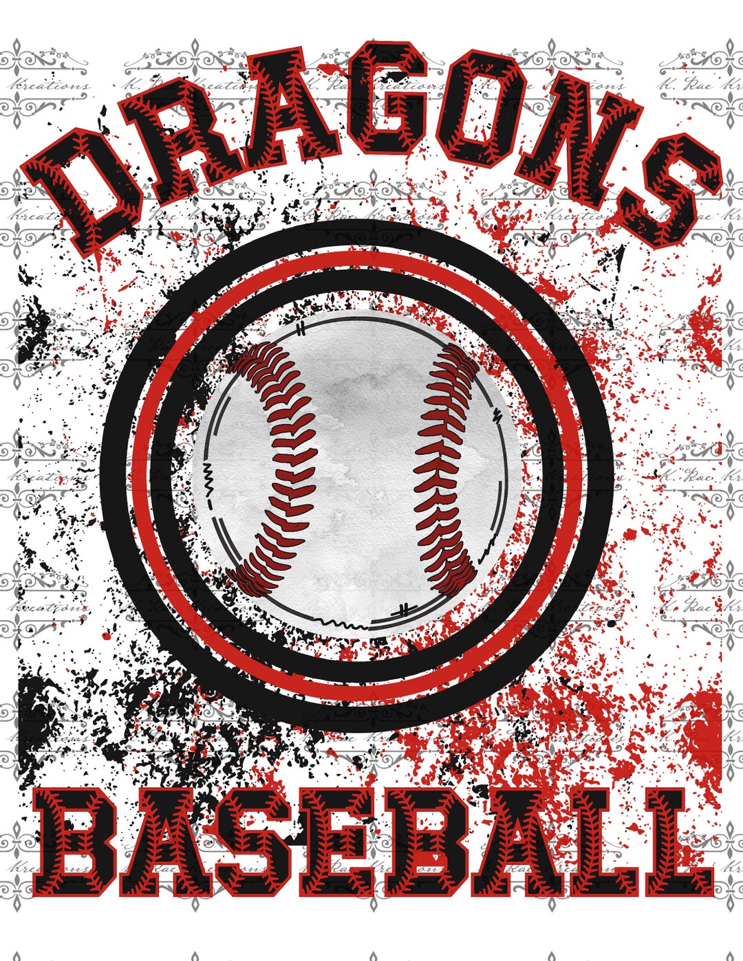 Dragons Baseball PNG for Sublimation, School Spirit Digital Download ...