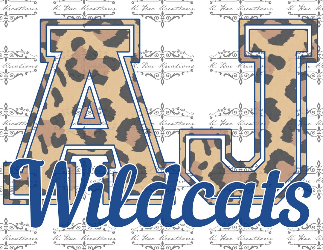 AJ Wildcats Leopard Print PNG: School Spirit Digital Design - Etsy