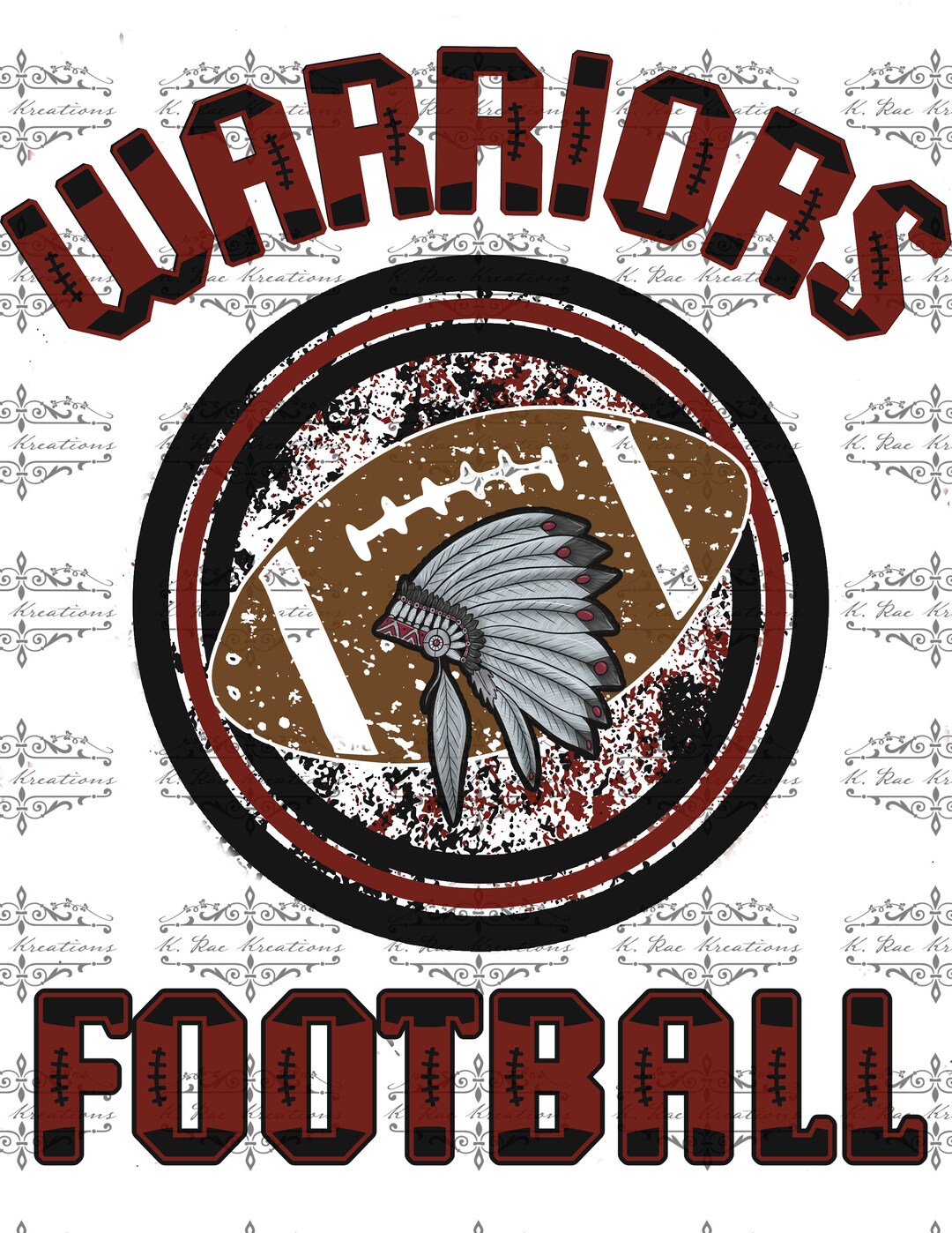 Warriors Football PNG: Maroon & Black Paint Splatter (digital Download ...